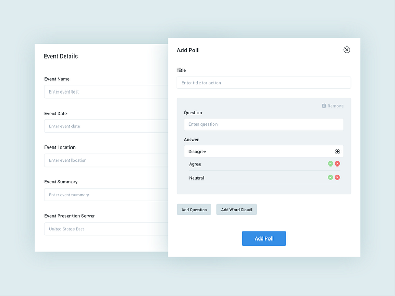 Event audience campaign - Add poll by Paolo D'Ettorre on Dribbble