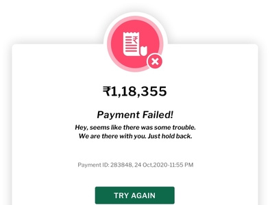 Payment Failed! by Pankaj sharma on Dribbble