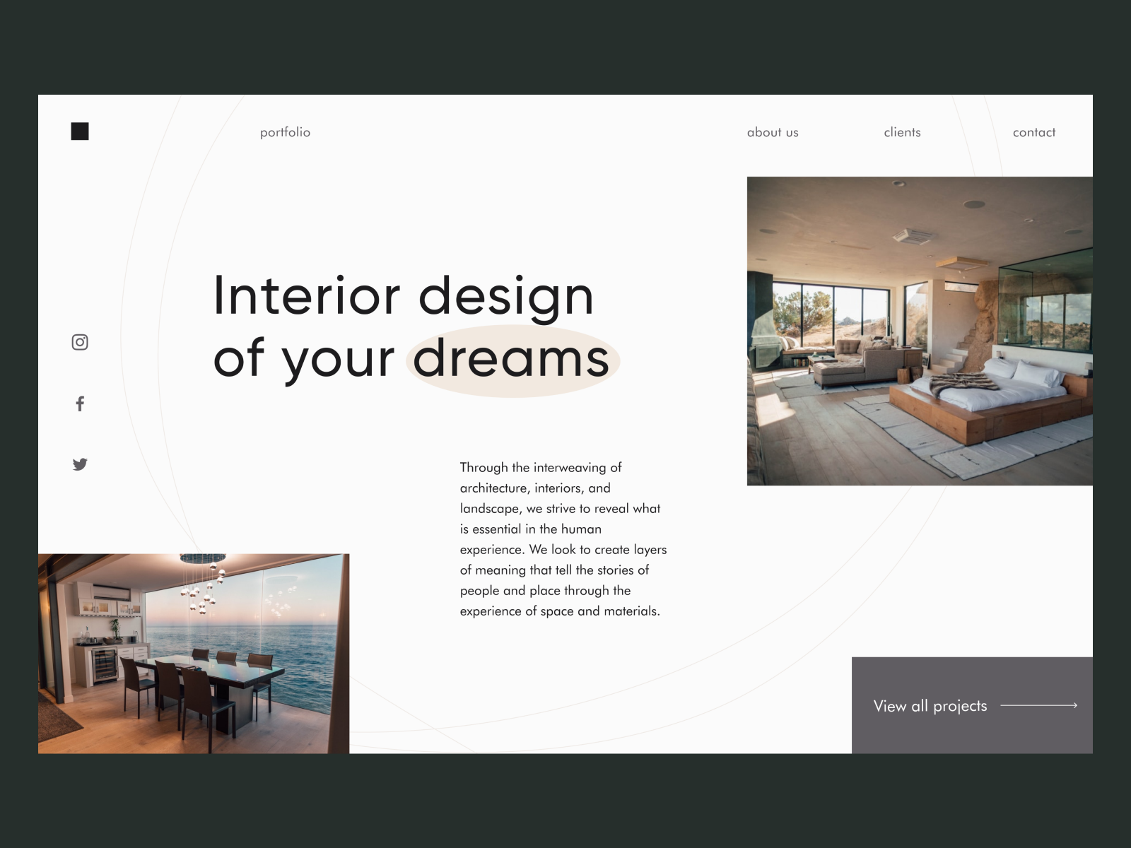 32 Daily UI. Interior Design Agency by Eugeniya M on Dribbble
