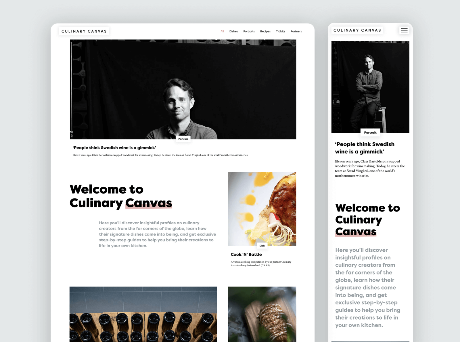 Culinary Canvas | Web design by Mikael Edgren on Dribbble