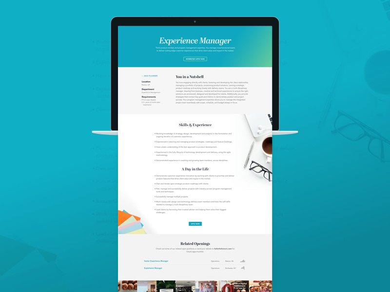Job Posting Page by Cecily Mullen on Dribbble