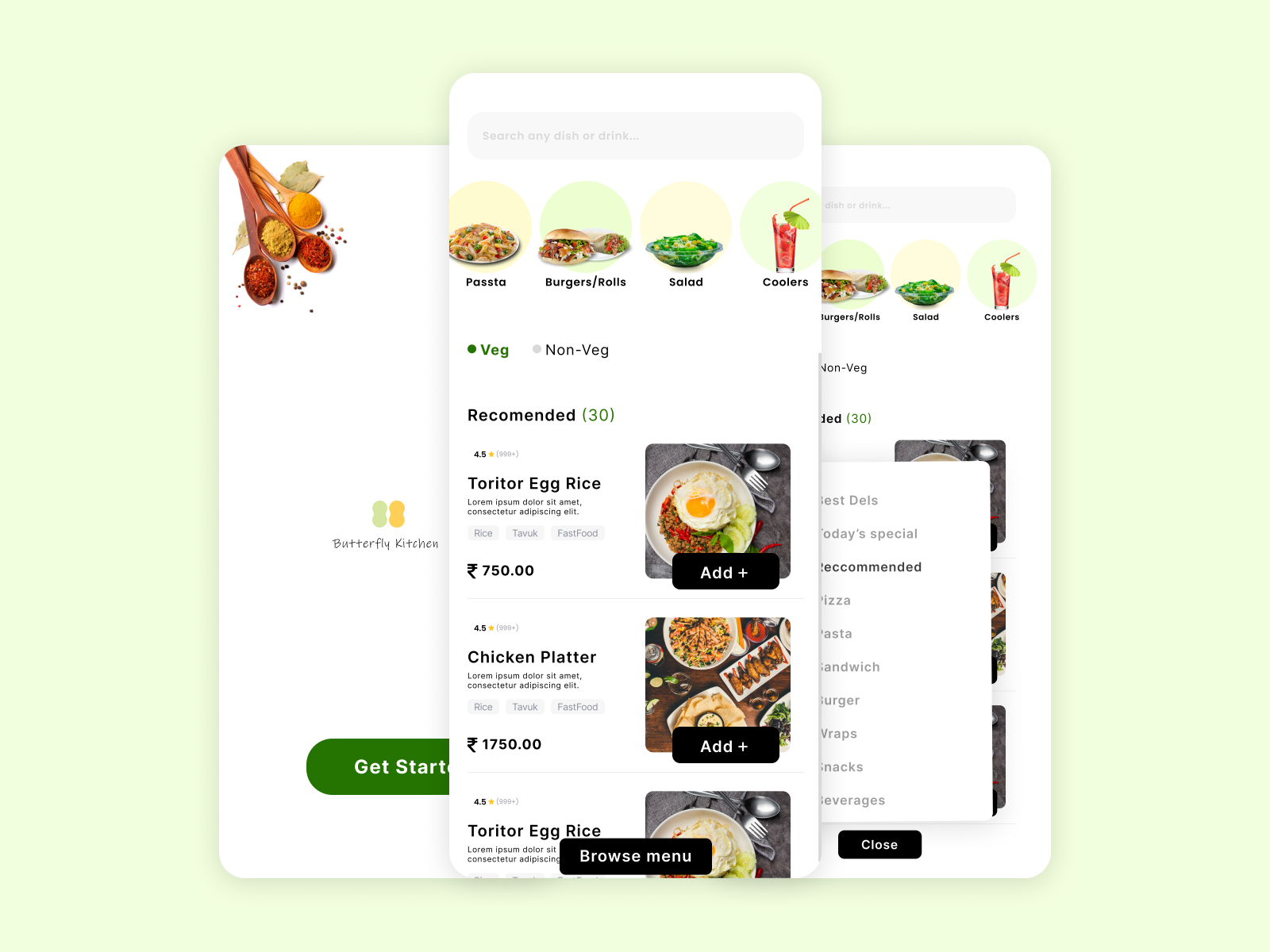Daily UI Challenge - Food/Drinks Menu by Shruti Wagh on Dribbble