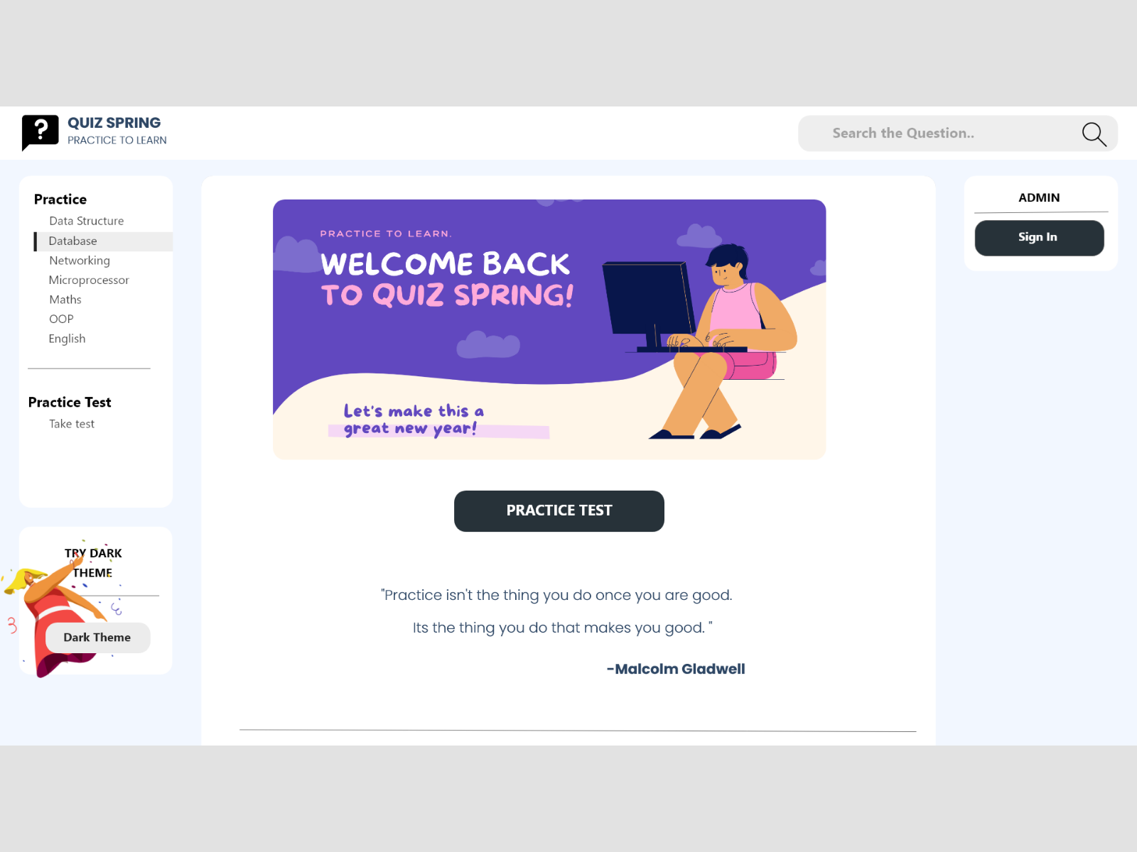 Quiz Website by Aditya Sonawane on Dribbble