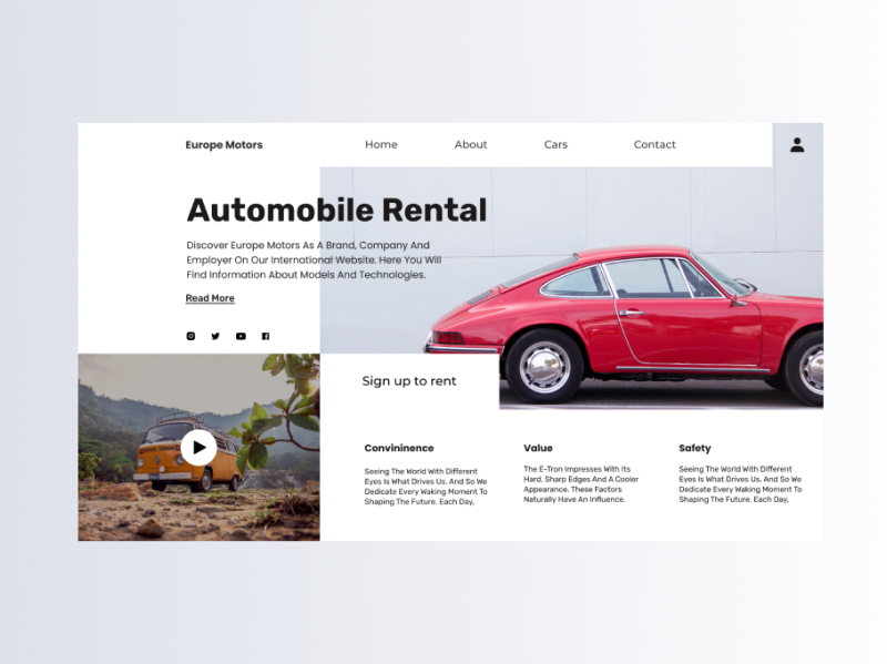 Automobile Landing Page UI by Rezwan Hossain on Dribbble
