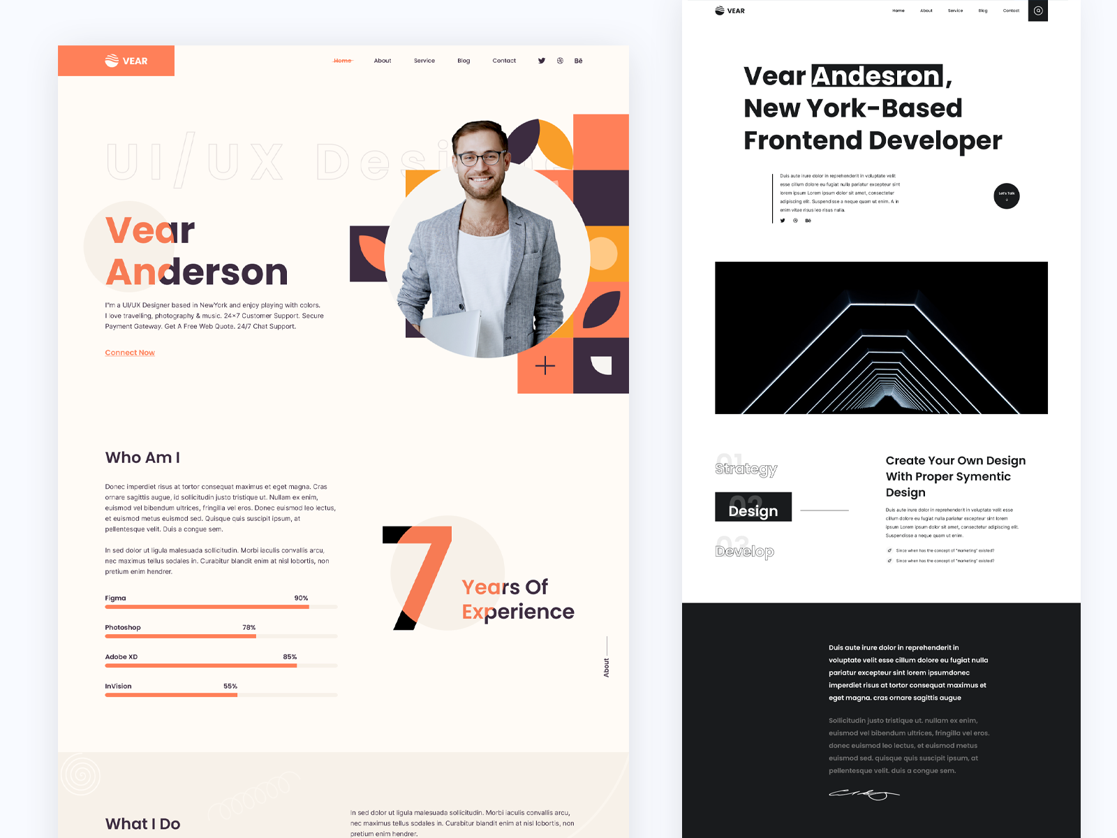 Vear - Portfolio Landing Page by Rezwan Hossain on Dribbble