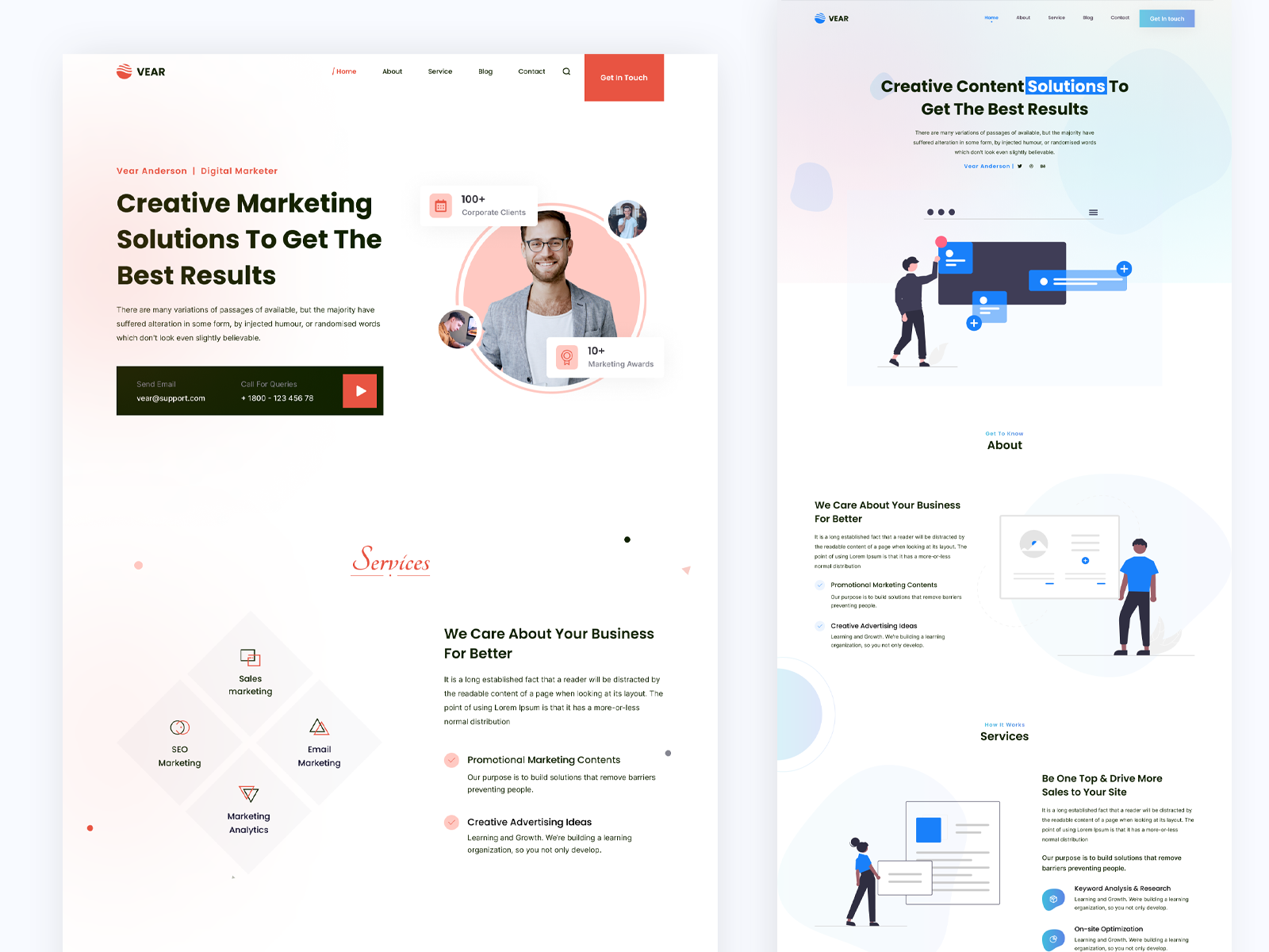 Vear - Portfolio Landing Page by Rezwan Hossain on Dribbble