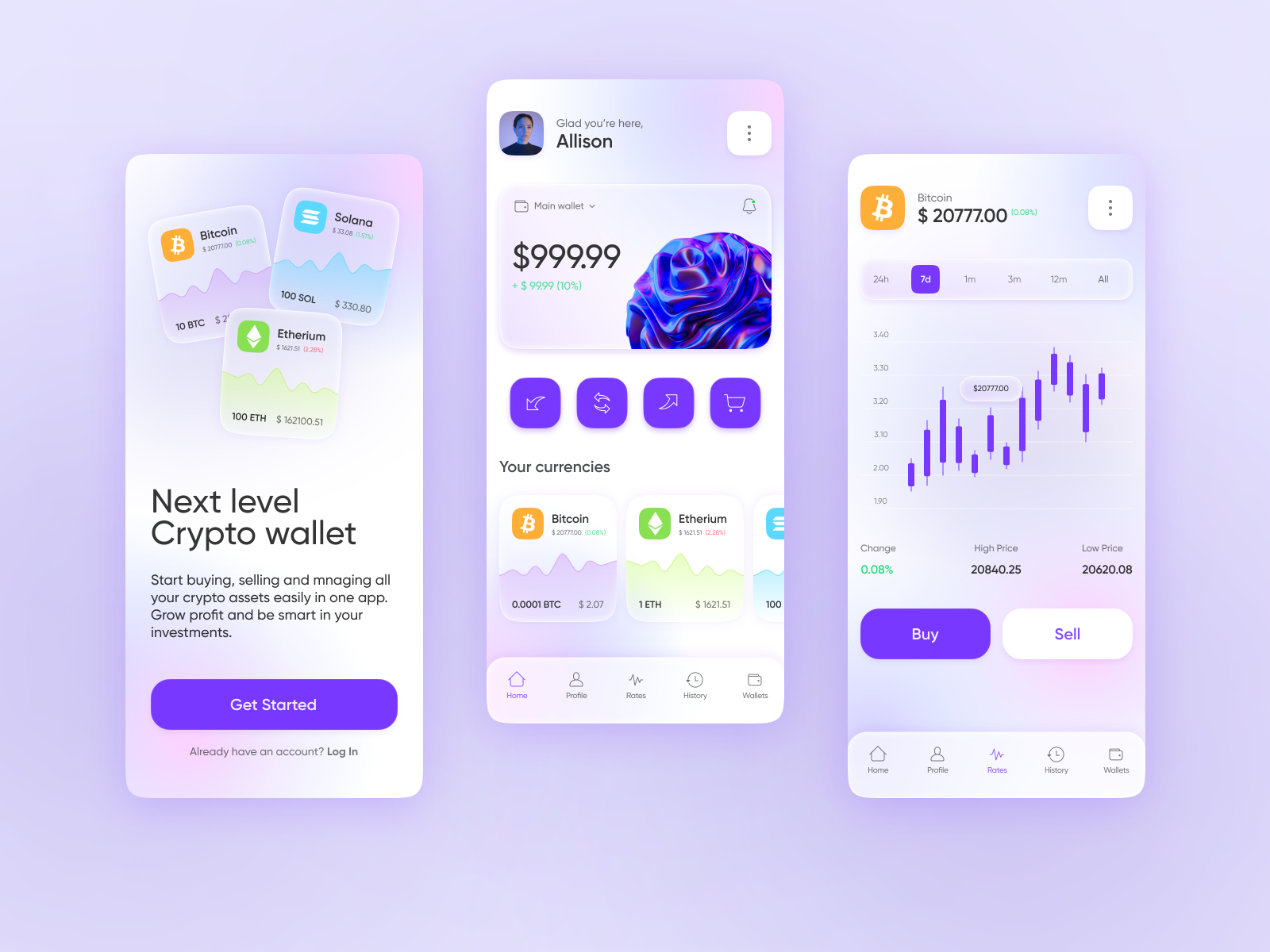 Crypto Wallet App by Kate on Dribbble