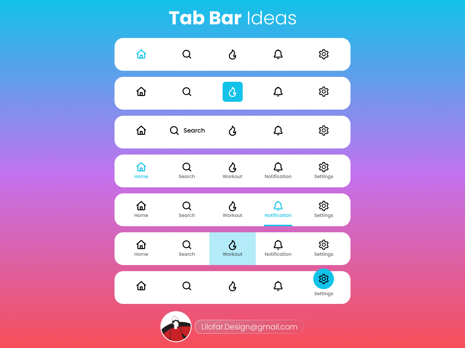 ⚡7 Tab bar design ideas by Lilofar Design on Dribbble