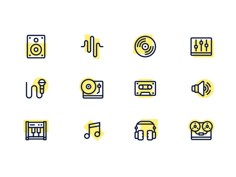 Music Icons by Stan Aleyn / Brand Designer on Dribbble