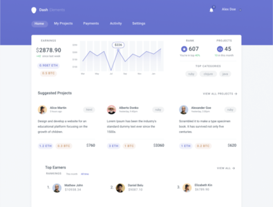 Clean Dashboard Example by Teea Reisch on Dribbble