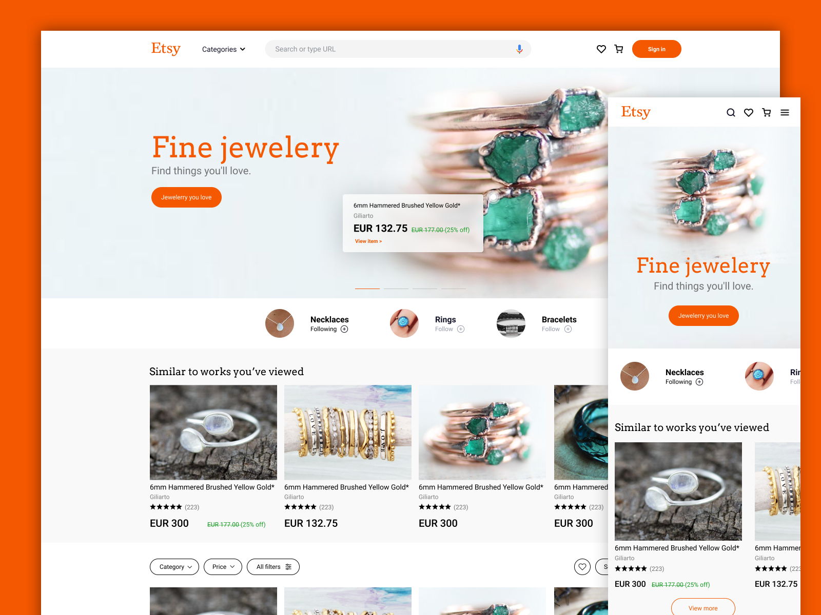 Etsy landing page UX improvements by Hardi Brenner on Dribbble