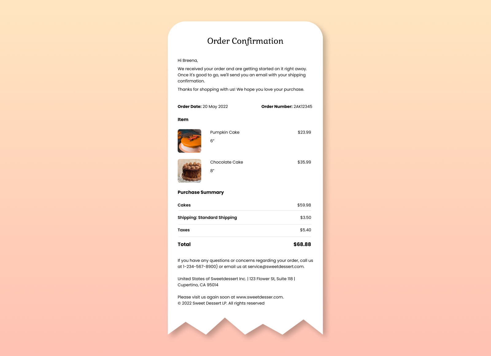 Daily UI:: 017 Email Receipt by Angel Yim on Dribbble