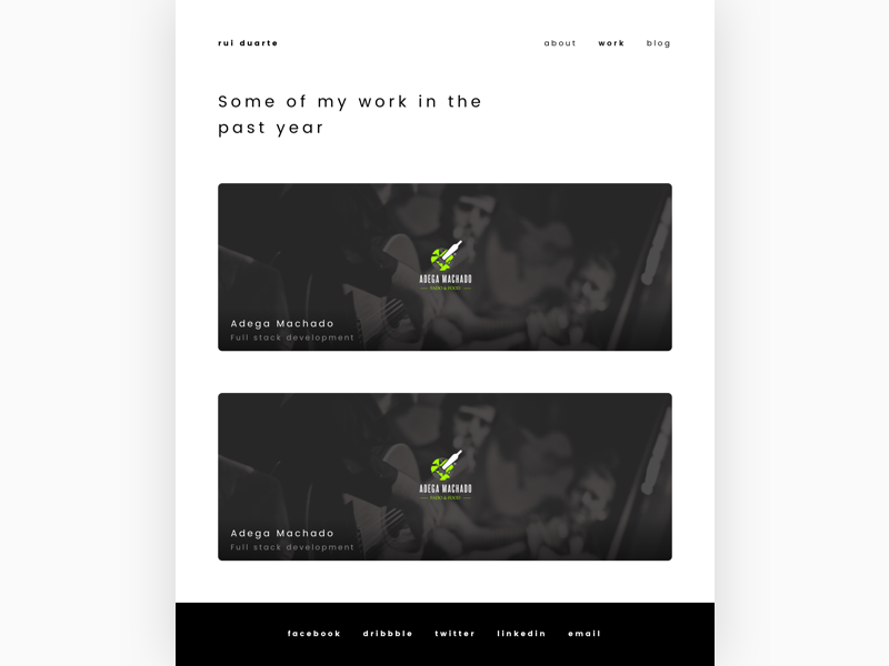 Portfolio - Work Page by Rui Duarte on Dribbble