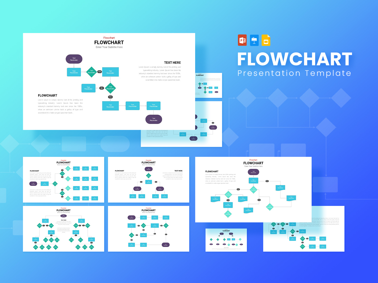 Flow chart template by Slideheap on Dribbble