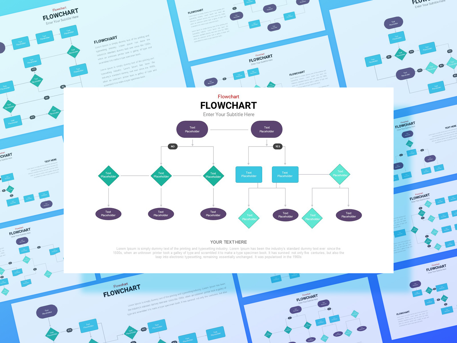 Flow chart template by Slideheap on Dribbble