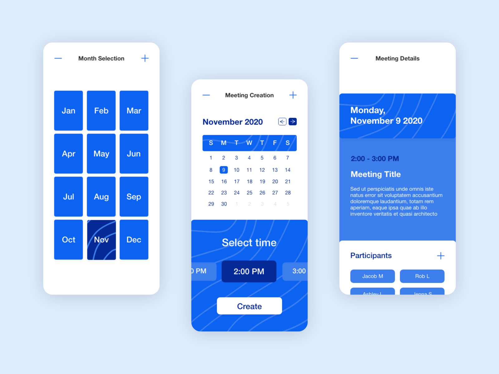 Calendar App by Jacob Mead on Dribbble