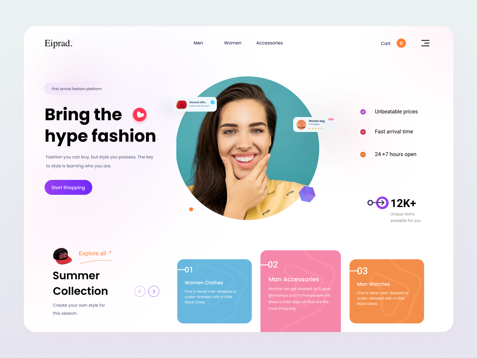 Clothing Store Header by Southtech Designs on Dribbble