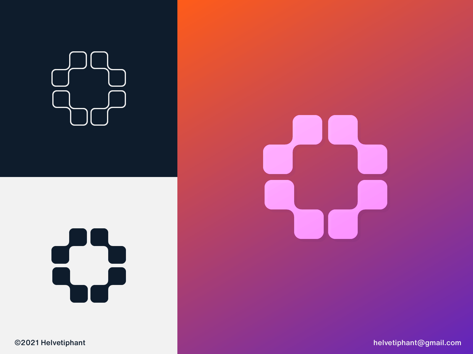 Quadruple - logo concept by Helvetiphant™ on Dribbble