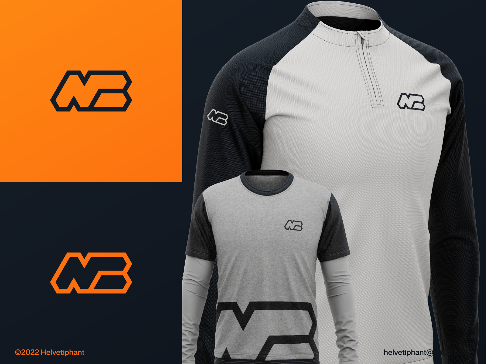 NB - sportswear logo by Helvetiphant™ on Dribbble