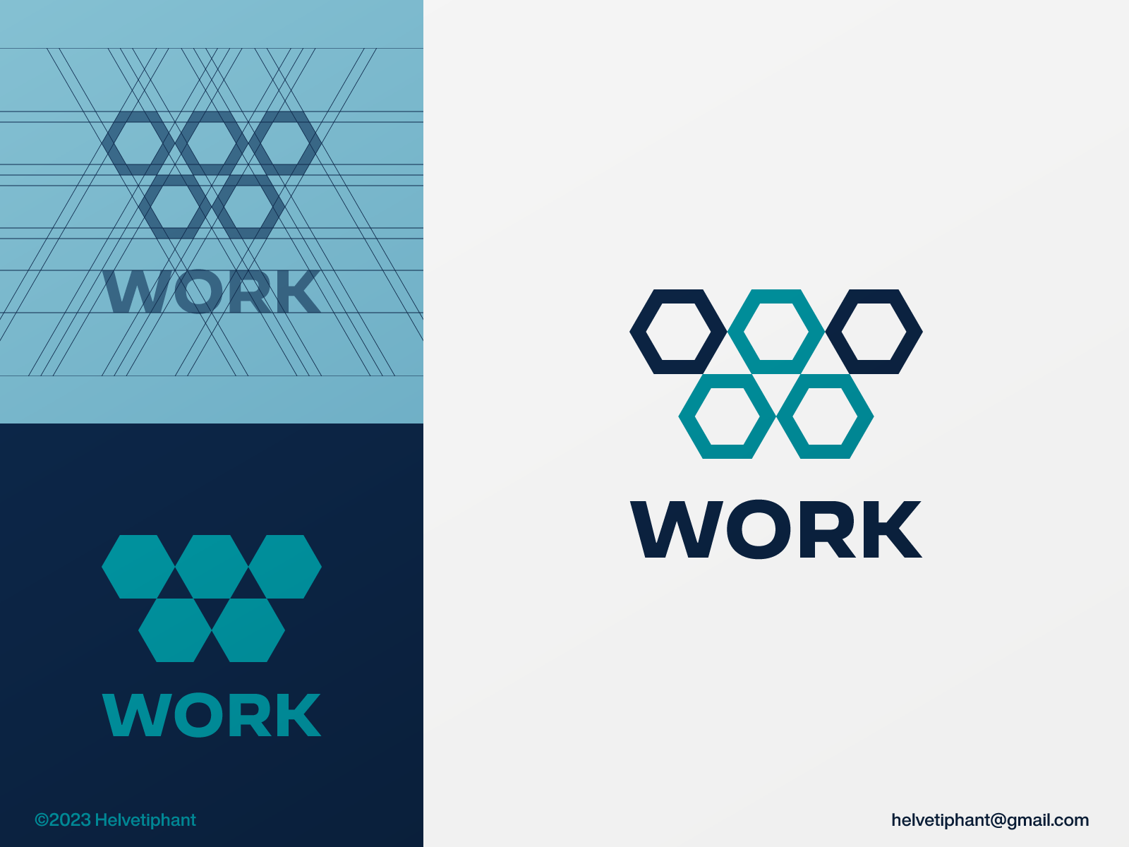 Work - W Hexagons - Letter Mark Design by Helvetiphant™ on Dribbble