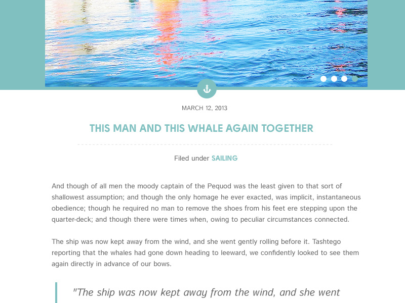 responsive blog, single post by Chris Gillis on Dribbble