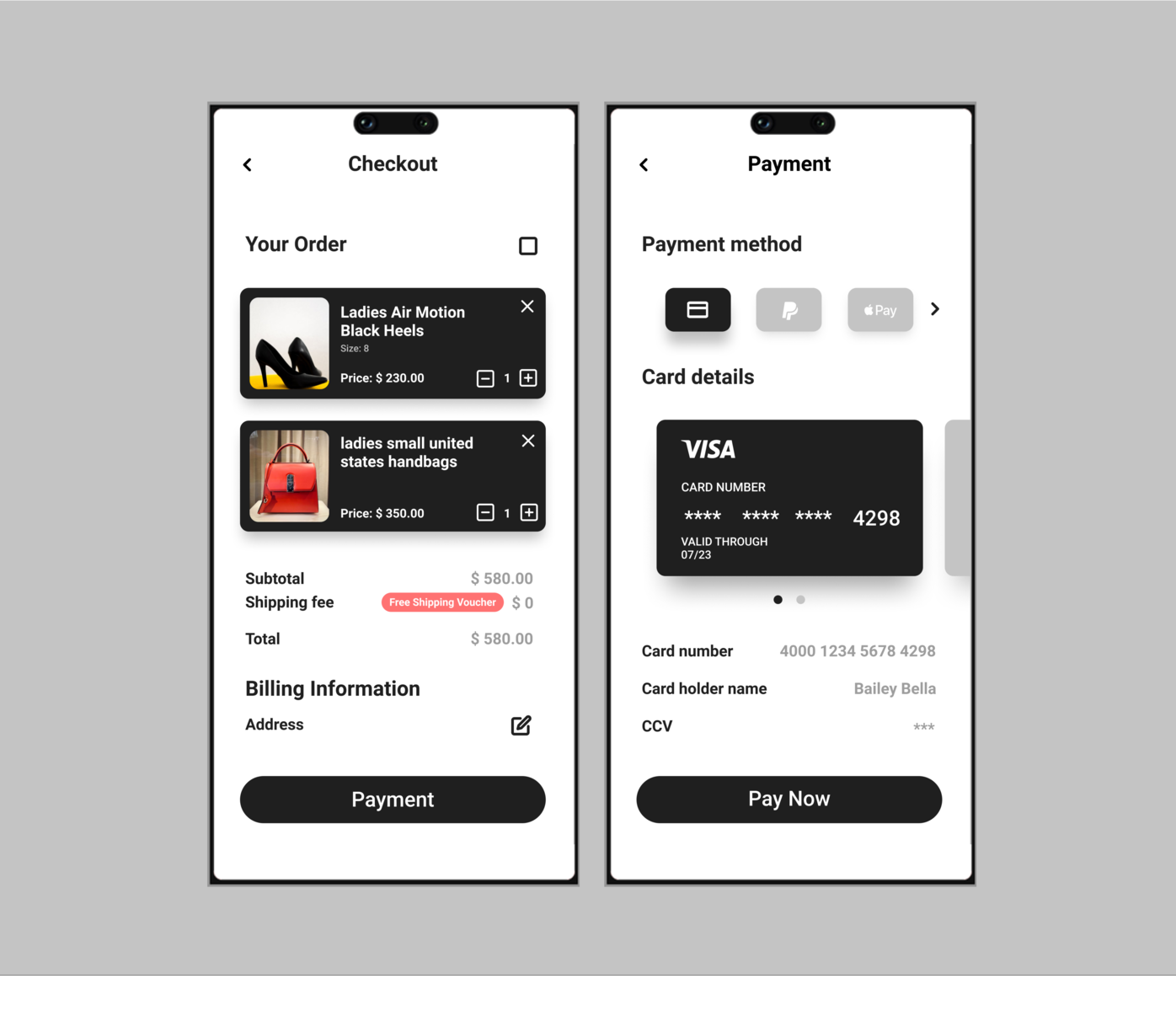 A Simple Credit Card Checkout UI by Wendell Maraña on Dribbble
