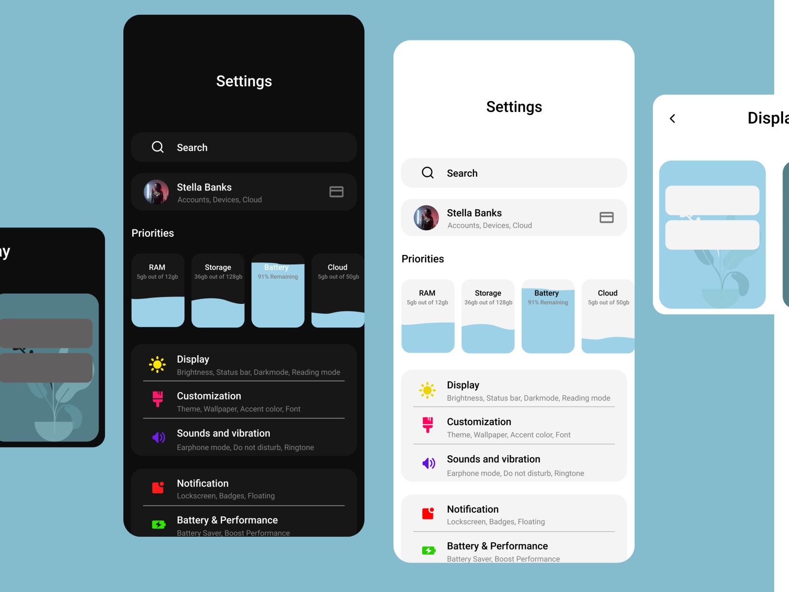 A Sample UI for a Phone Settings by Wendell Maraña on Dribbble