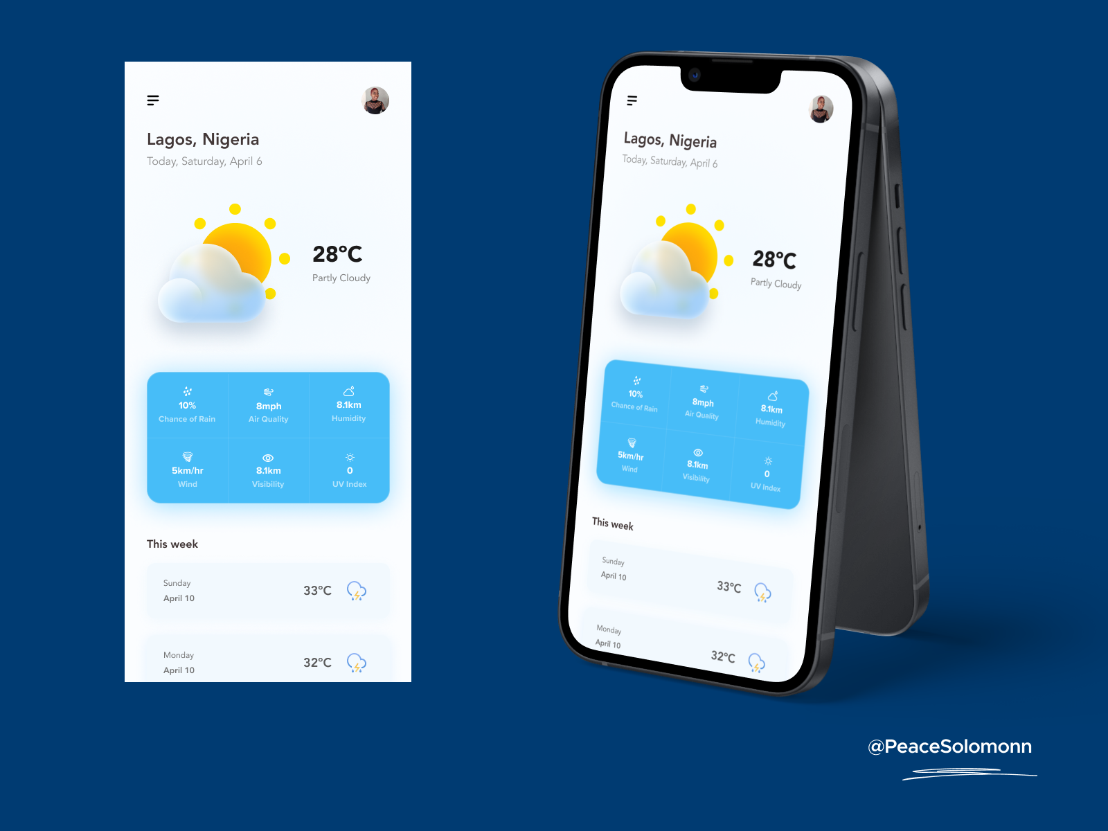 Weather App Homepage by Peace Solomon on Dribbble