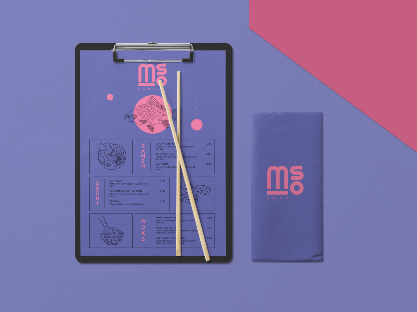 Miso Soup Menu Design by Gina Amato on Dribbble