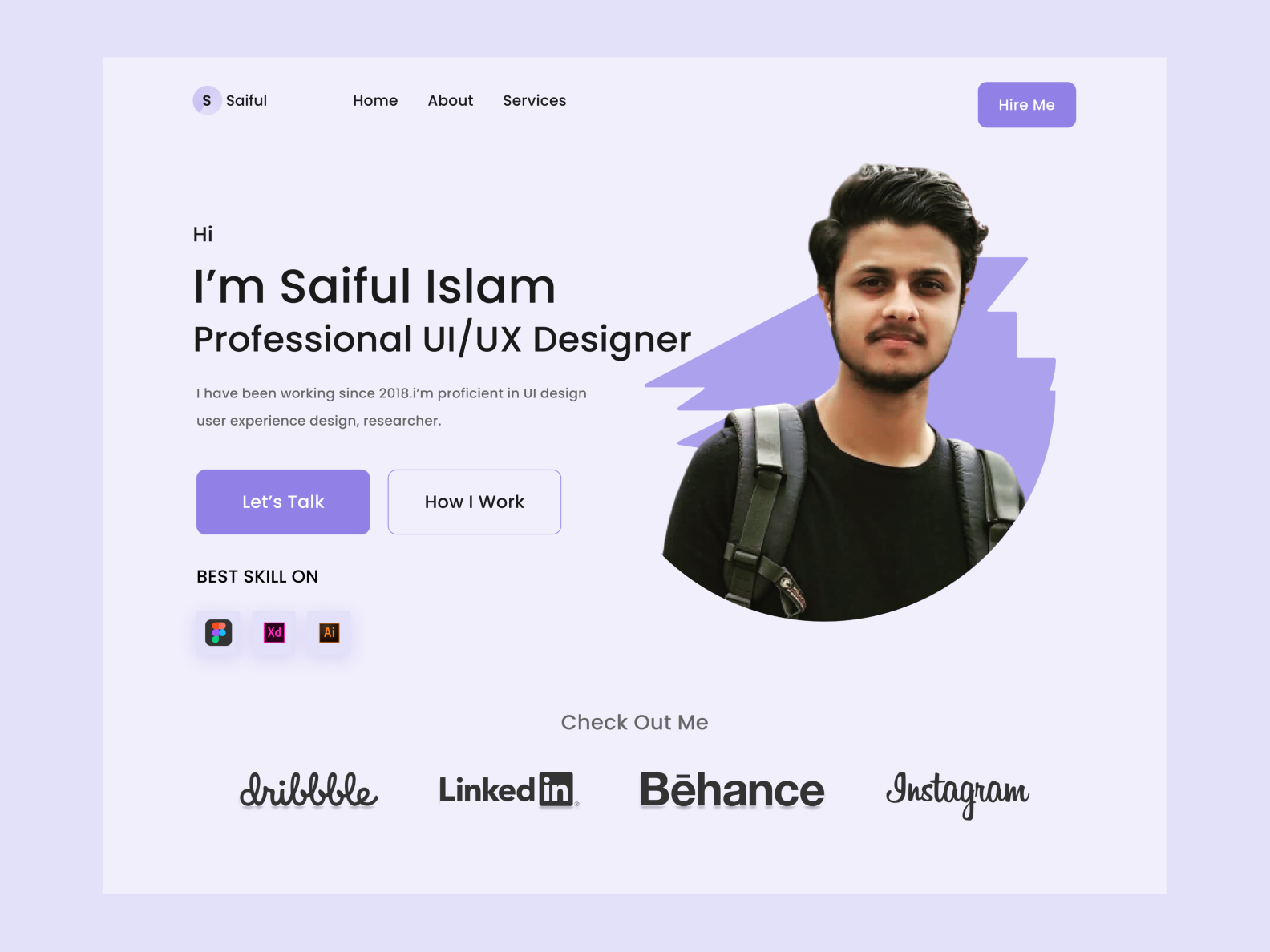 Personal Portfolio Website by Saiful on Dribbble