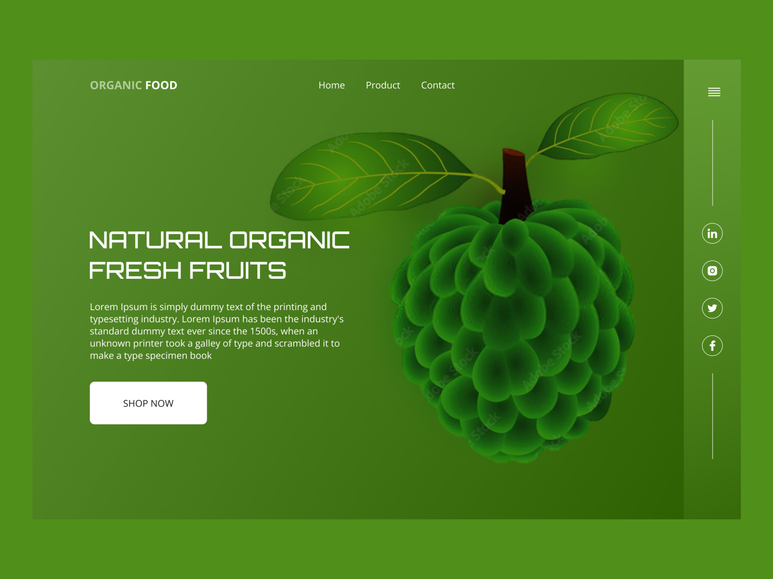 Organic Fruits Website (Header) by Saiful on Dribbble