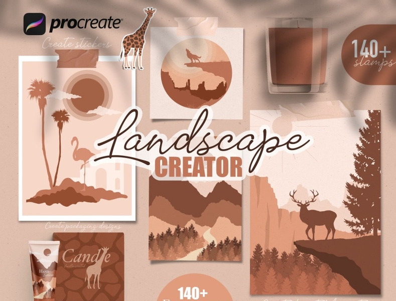 Dribbble - Procreate Landscape creator 1.jpg by Priya Devi