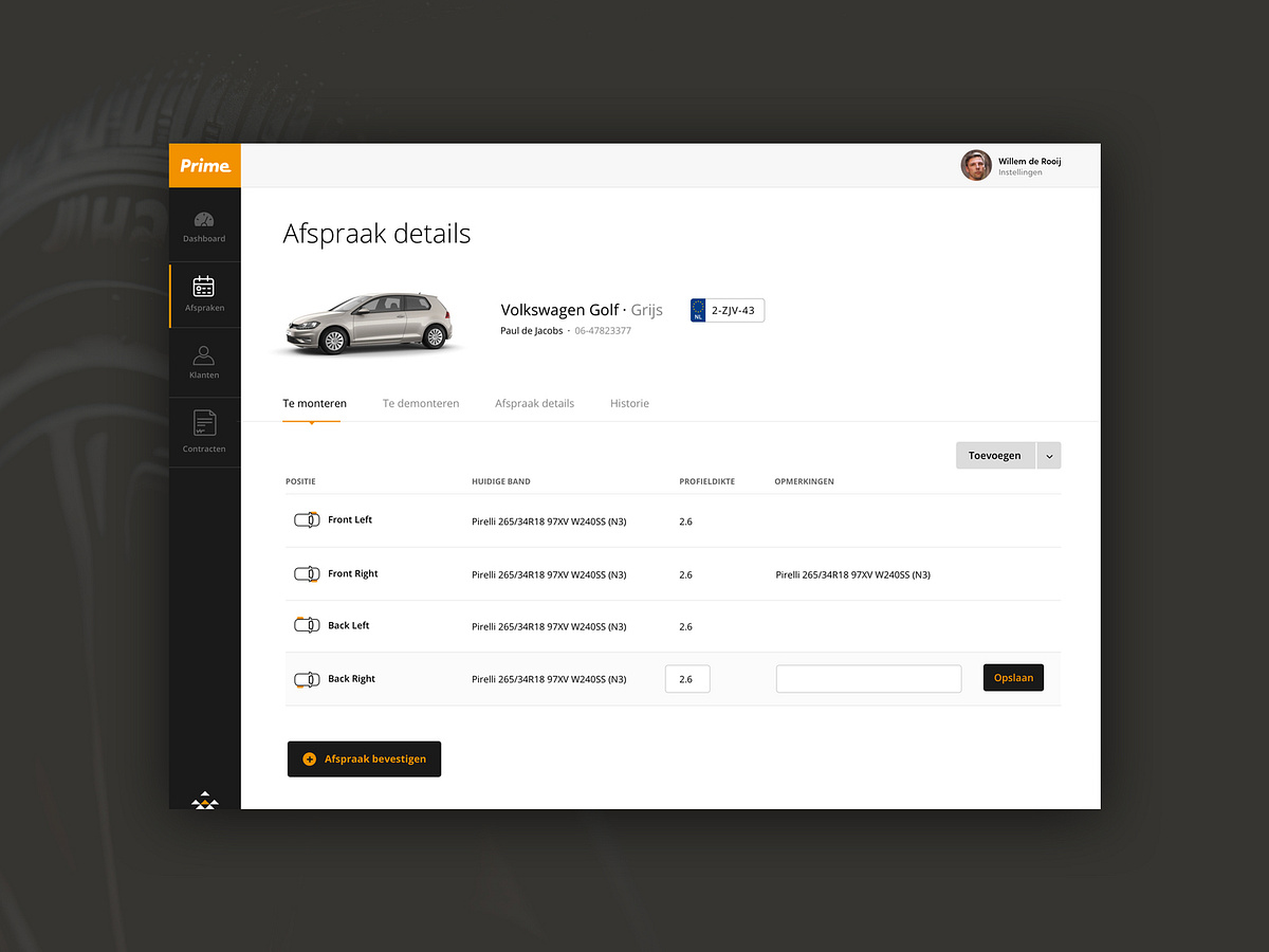 Tire application by Bob van den Broeck on Dribbble