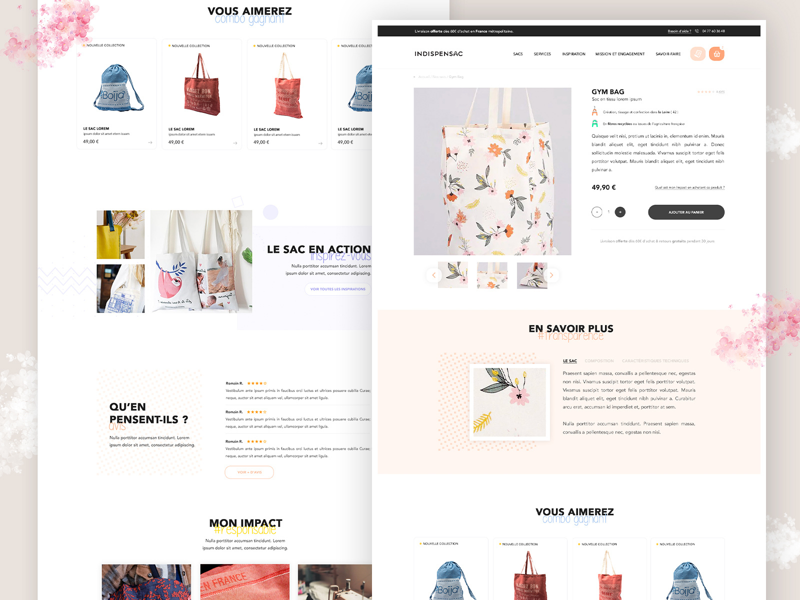 Design Indispensac - page produits by HDX Production on Dribbble
