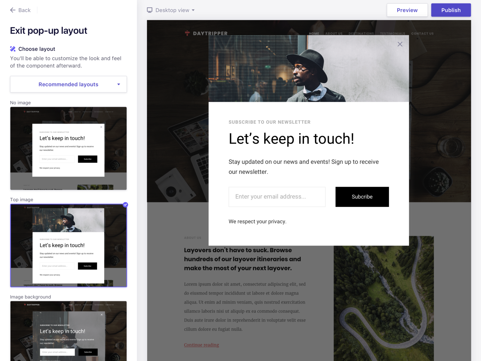 Exit pop-ups by Meredith Blumenstock for B12 on Dribbble