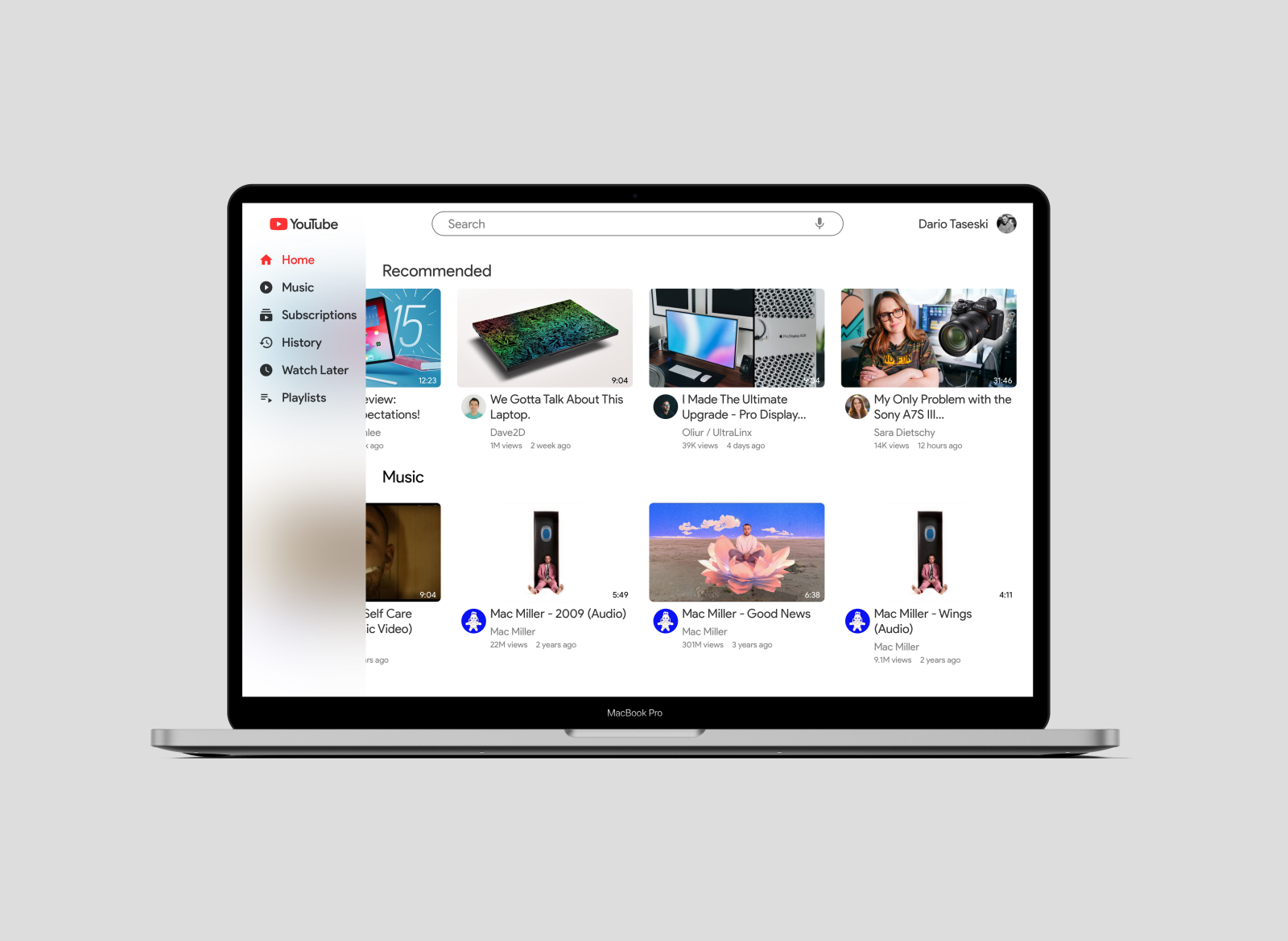 YouTube 2021 Redesign by Dario Taseski on Dribbble