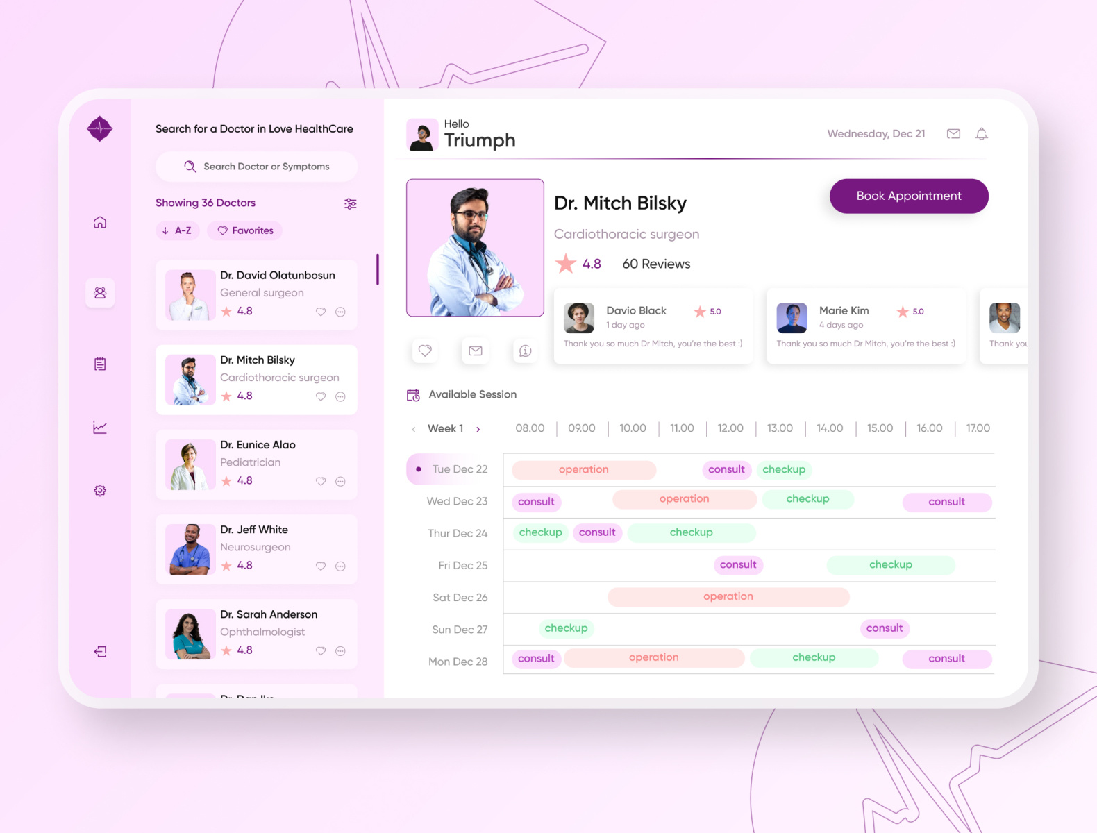 Appointment booking medical app by Zero UI UX Studio on Dribbble