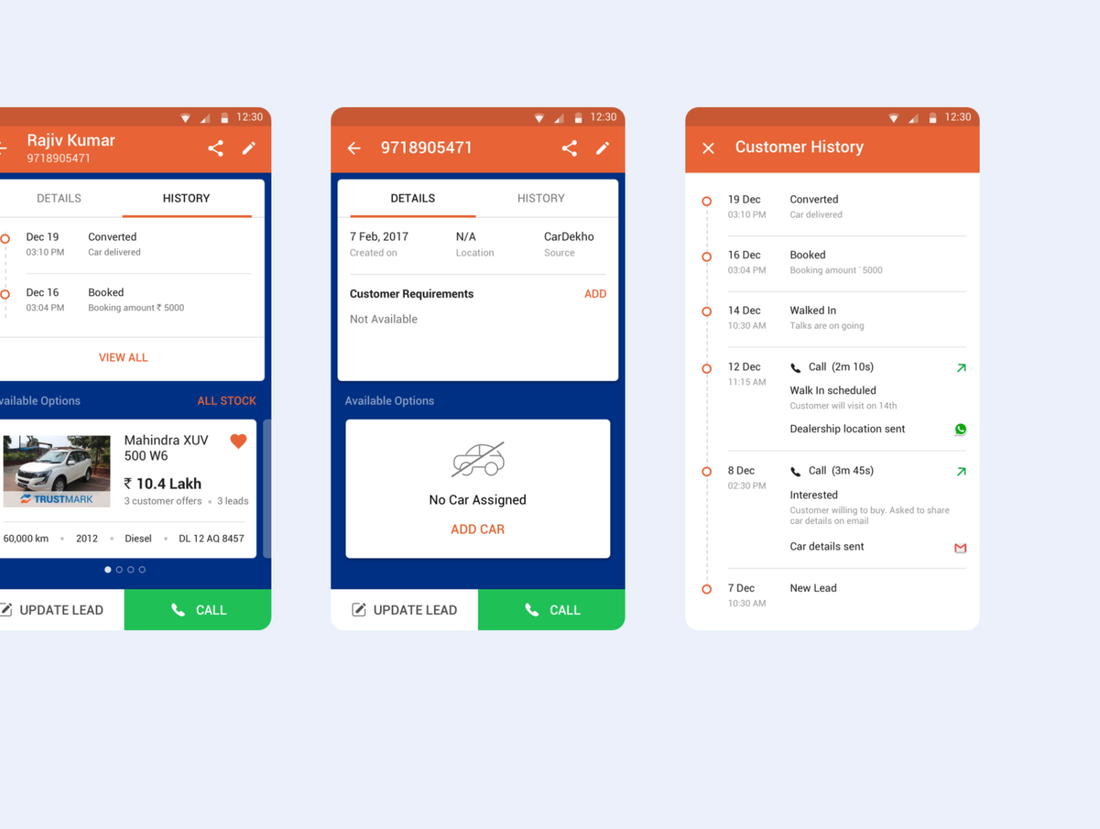 Walk-in Lead Listing & Detail UI/UX by Ravinder Singh on Dribbble