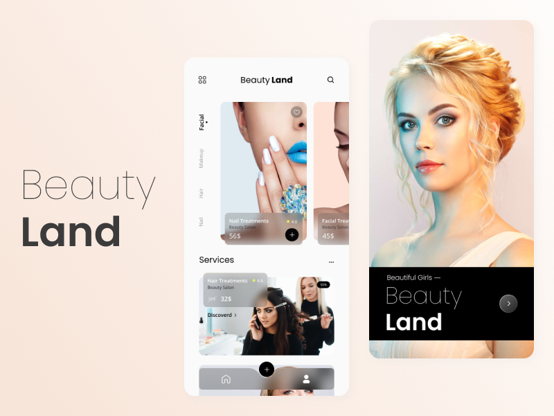 beauty land app by Zahra Motiee on Dribbble