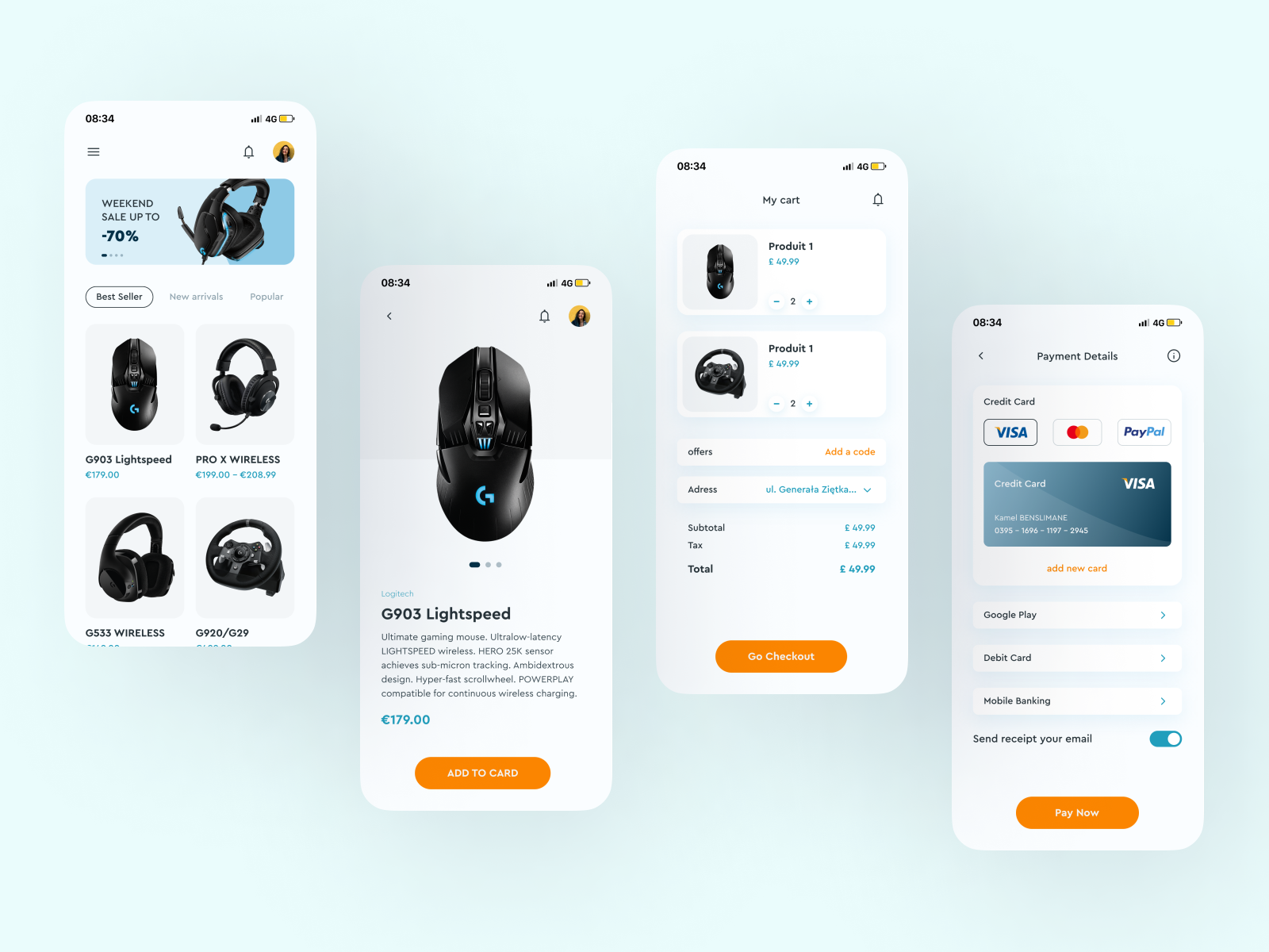 Checkout - Mobile app by Benslimane Kamel on Dribbble