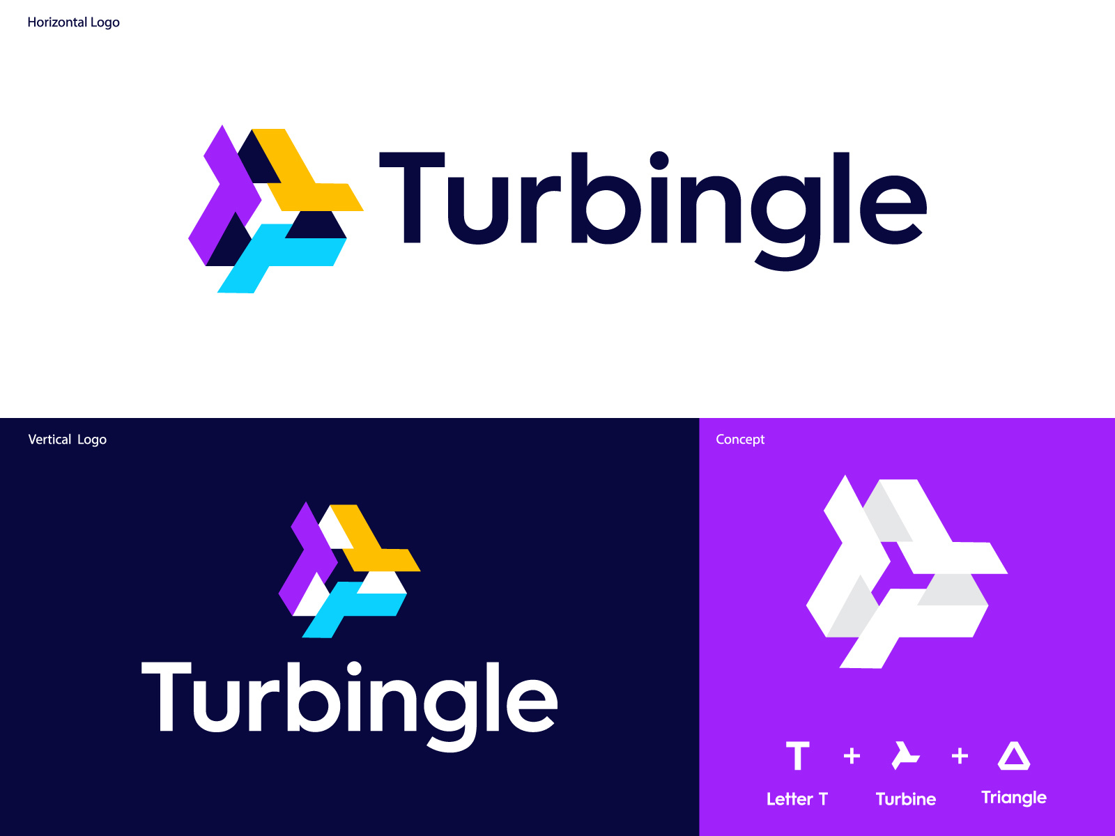 Turbingle Logo Concept | T + Turbine + Triangle | T Letter Logo by ...