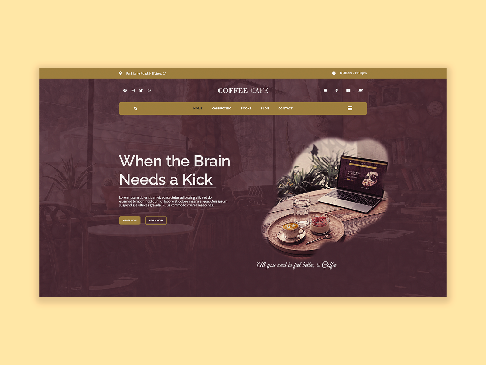 Coffee Café User Inter Face | Café Web Design by Graphic Author on Dribbble