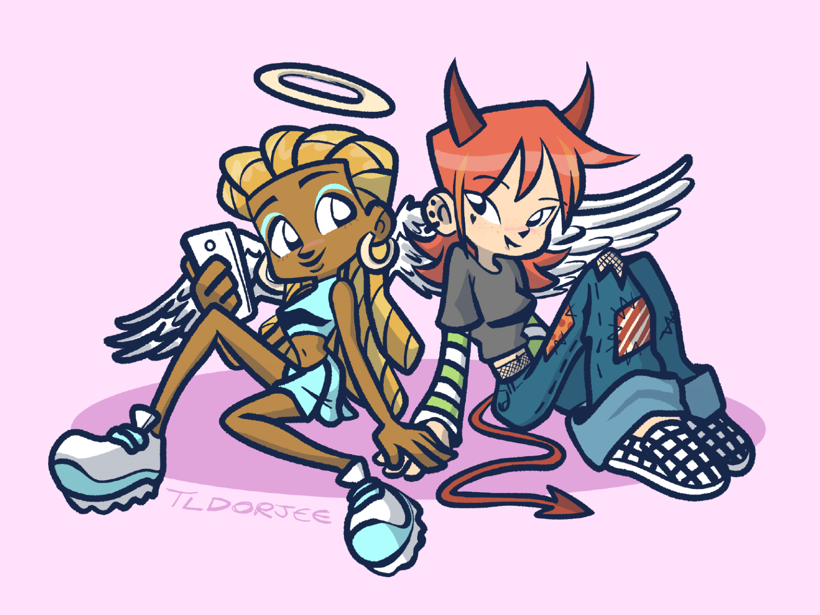 Devil and Angel by Tenzing Lhamo Dorjee on Dribbble