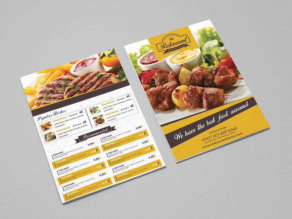 Restaurant Flyer & Loyalty Card by Amal Kabichi on Dribbble