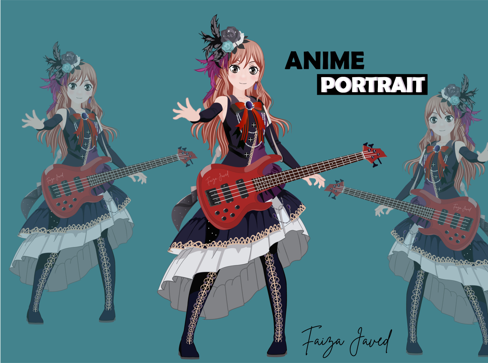 Anime Style Portrait by Faiza Javed on Dribbble