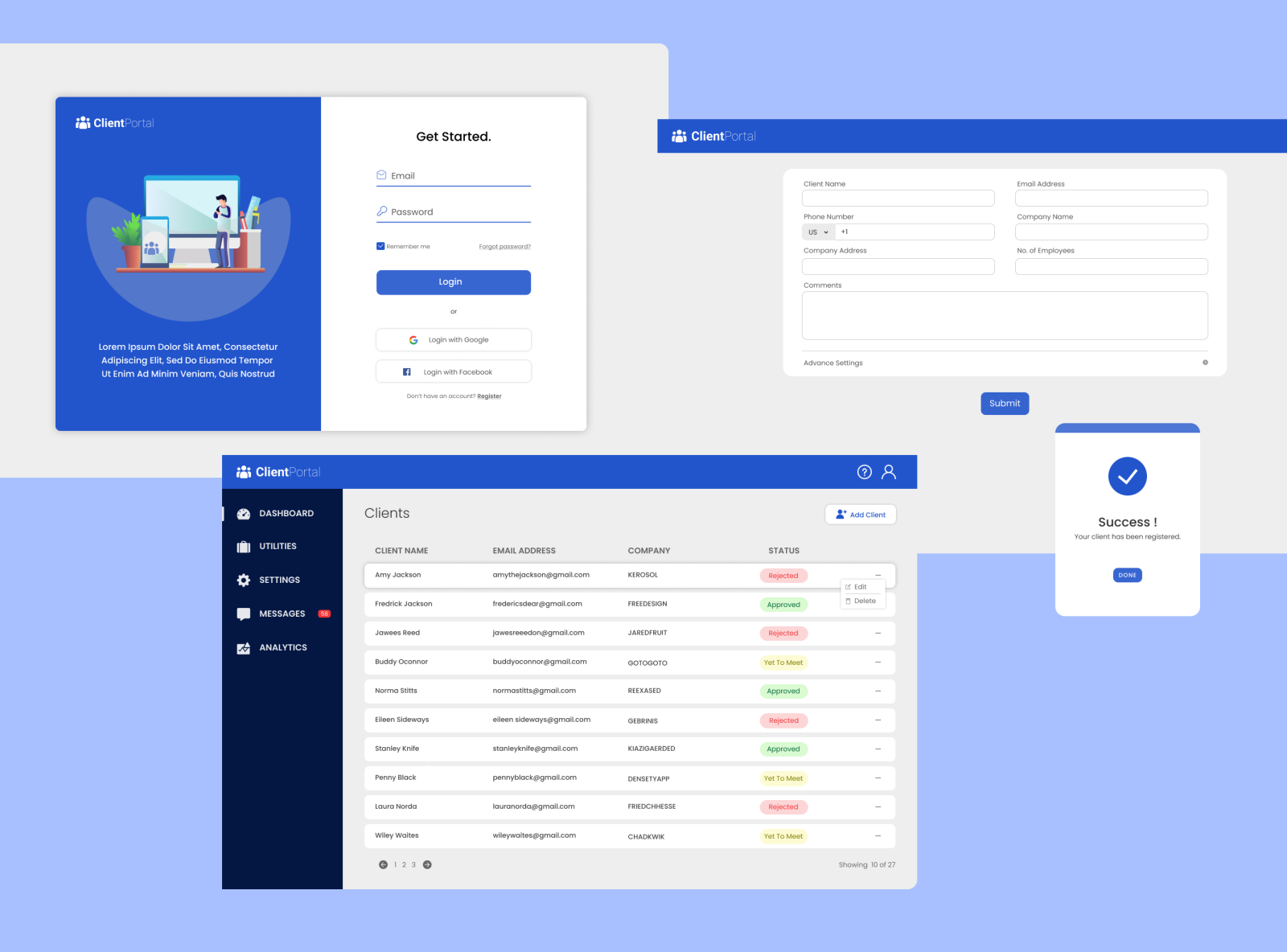 Agent Client Portal Register - UI UX Web Design by Jinson Saji on Dribbble