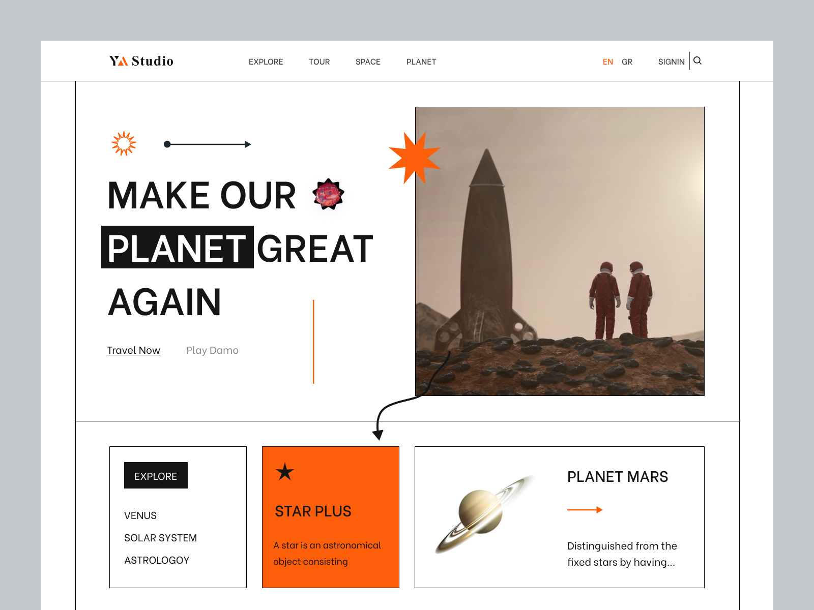 Planet Tour website template by Md Yeasin Arafat on Dribbble