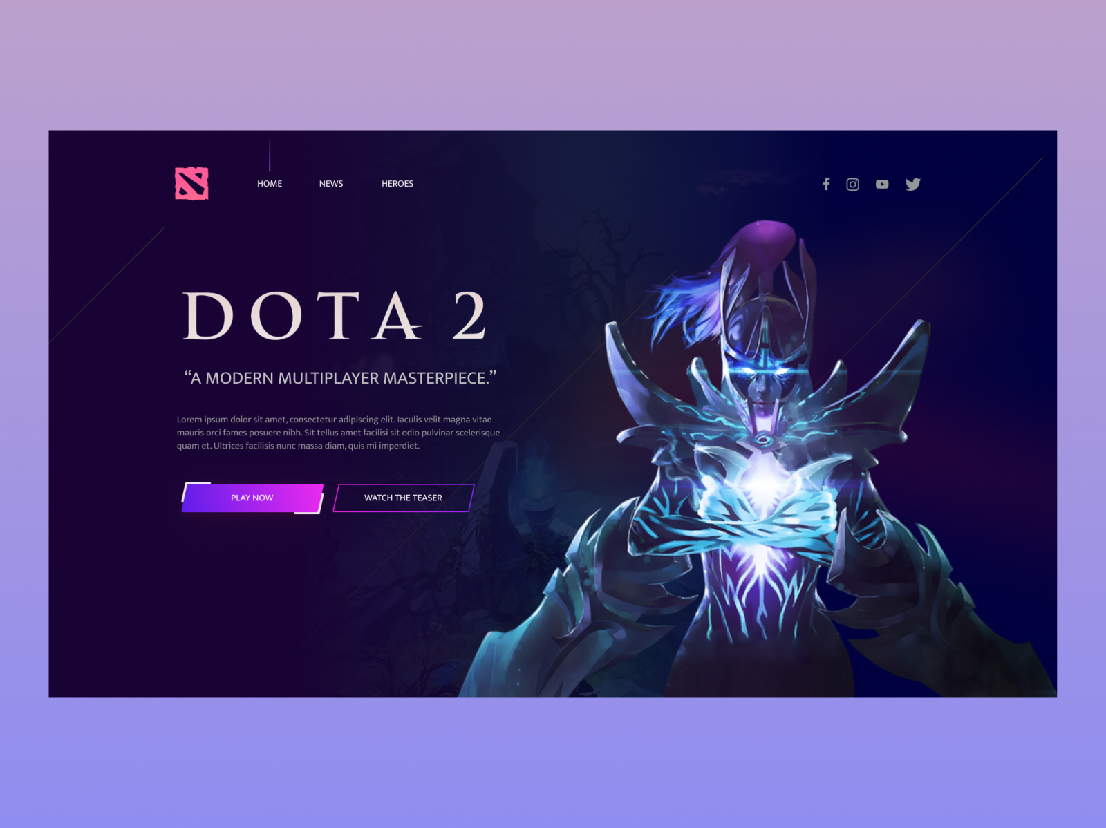 Landing Page Dota 2 Phantom Assassin | Daily Ui 003 by Vânia Cristina ...