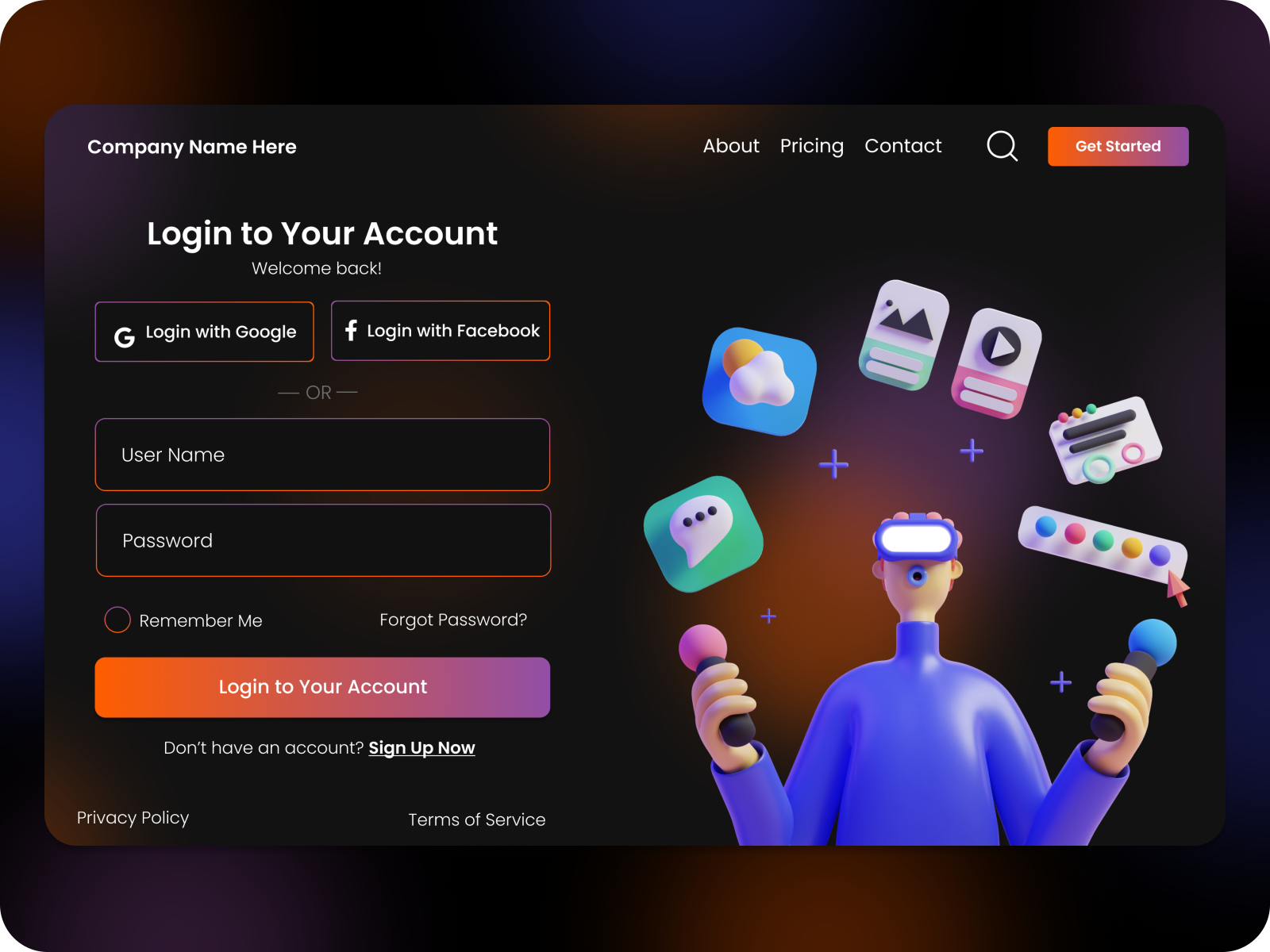 Login UI by Varun Herlekar on Dribbble
