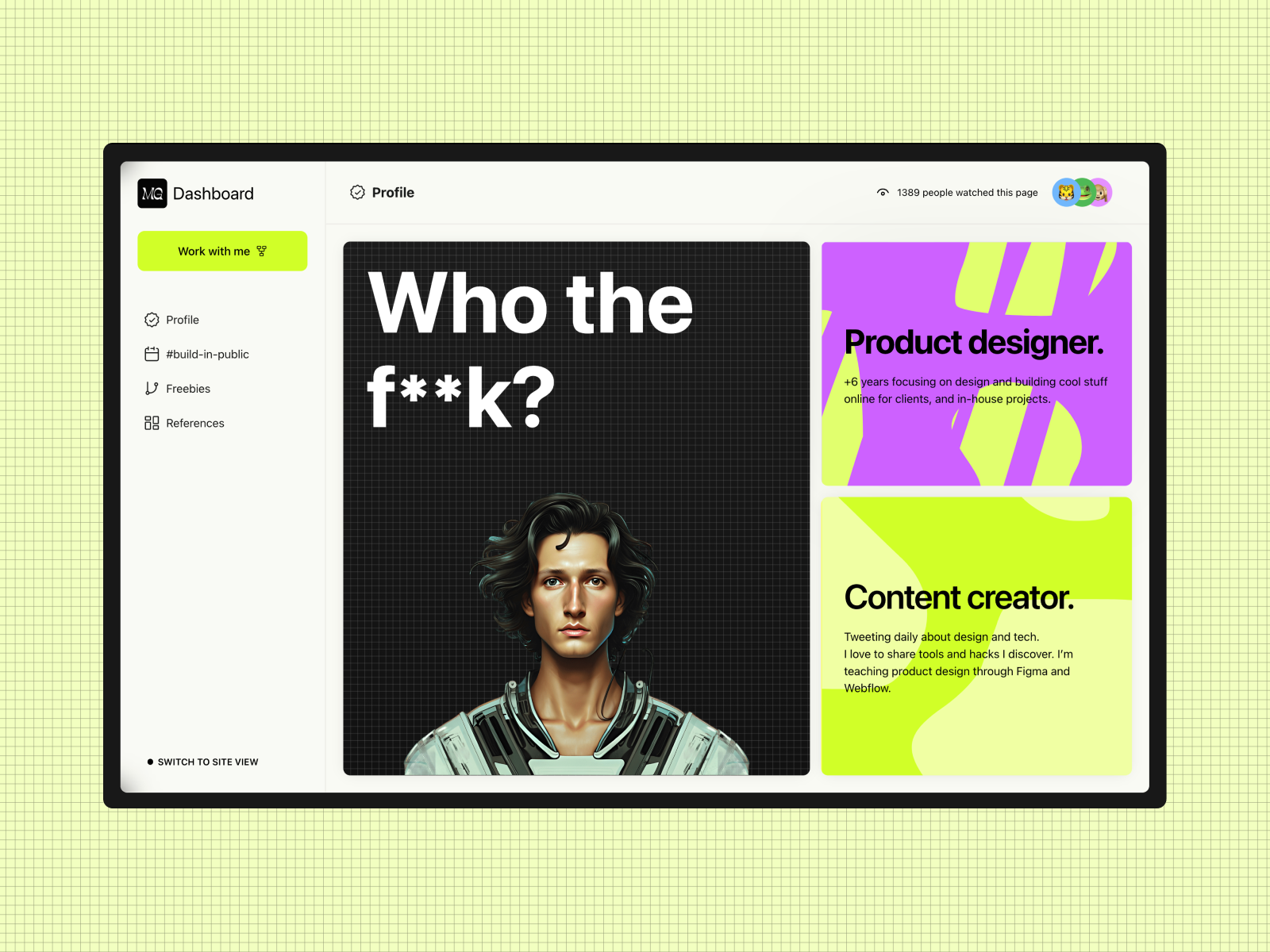 Portfolio Dashboard Style by Matthis Garnier on Dribbble